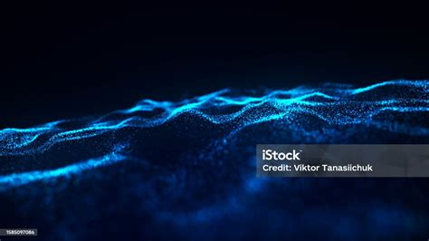 입자의 추상적인 디지털 파동 미래 지향적 인 포인트 웨이브 기술 배경 3d 렌더링 입자에 대한 스톡 벡터 아트 및 기타 이미지 입자 0명 3차원 형태 Istock