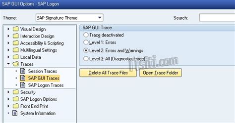 Managing SAP GUI SAP Logon SAP Session Traces