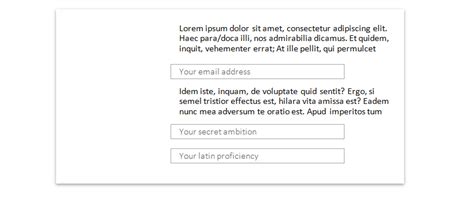Alignment Of Input Fields In A Form With Plain Text User Experience