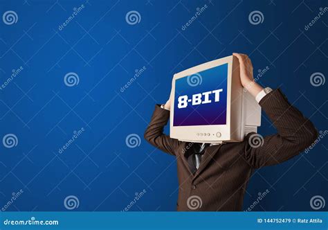 Person With A Monitor Head And Fatal Error Blue Screen On The Di