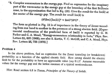 Solved 5 Complex Wavevectors In The Energy Gap Find An
