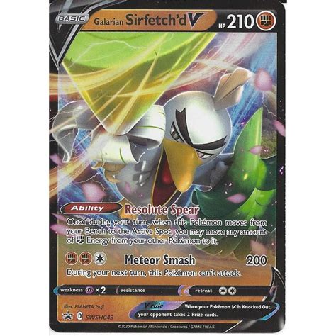 Pokemon Trading Card Game Swsh043 Galarian Sirfetchd V Black Star
