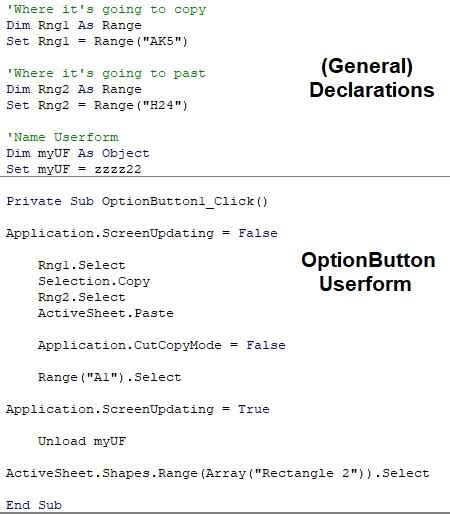 Vba General Declaration In Userform Excel Stack Overflow