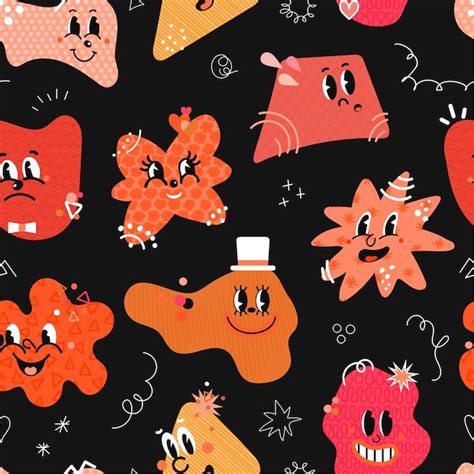 Premium Vector Seamless Pattern With Illustrations Different Cartoon