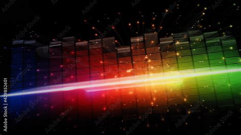 Music Equalizer Bar Audio Waveform Equalizer On Screen Black Background Music Or Sound Wave On
