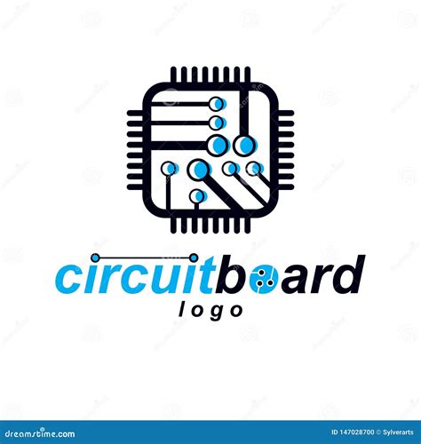 Vector Microchip Design Cpu Information Communication Technology Element Circuit Board In