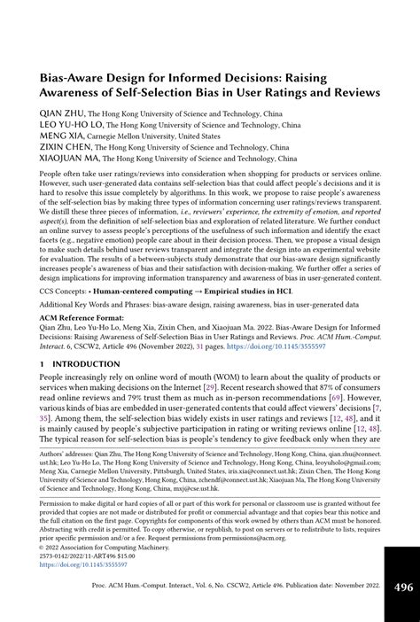 Pdf Bias Aware Design For Informed Decisions Raising Awareness Of