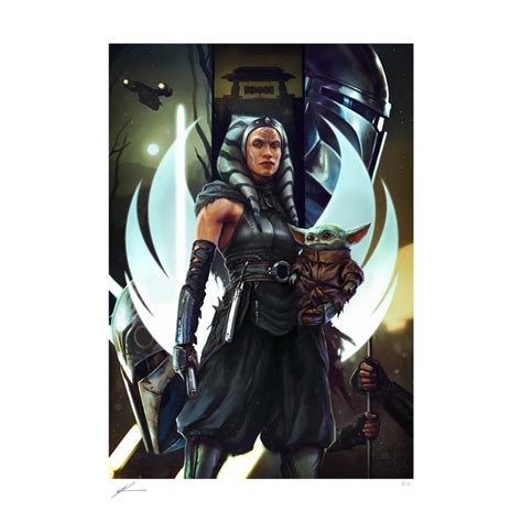Star Wars Ahsoka Tano And Grogu Unframed Art Print Eu