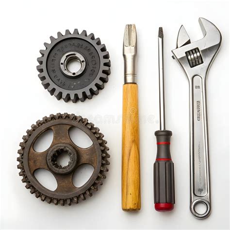 Setting Tools Gear Isolated On White Stock Illustration Illustration