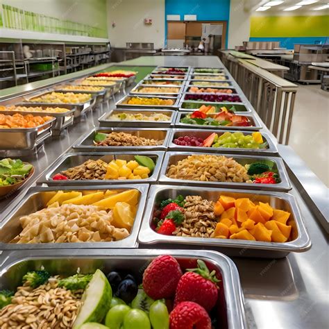 Bright And Balanced School Cafeteria Healthy Lunches Premium Ai