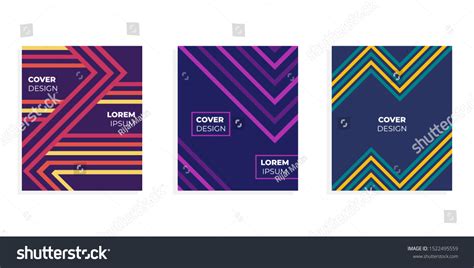 Set Three Modern Cover Design Line Stock Vector Royalty Free Shutterstock