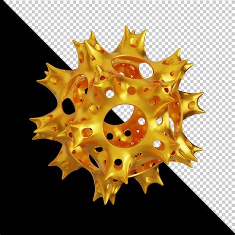 Premium Psd Golden Geometric Shapes In Abstract 3d Composition