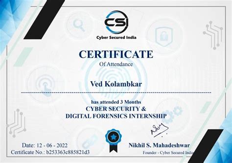 India Cyber Internship Ved Kolambkar