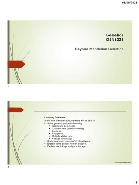 Beyond Mendelian Genetics Pdf Dominance Genetics Allele