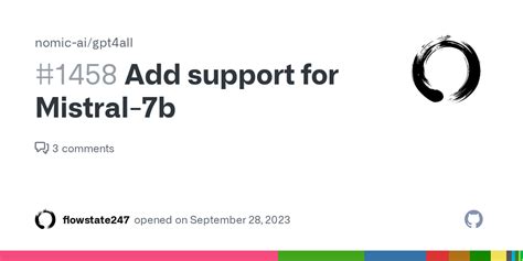 Add Support For Mistral 7b · Issue 1458 · Nomic Aigpt4all · Github