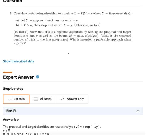 Solved 5 Consider The Following Algorithm To Simulate