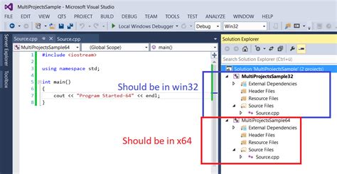 C Compiling Projects In Different Configurations In A Multi Projects Visual Studio Solution