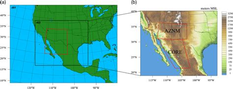 A Wrf Nested Domains D01 Outer Domain With 36 Km Resolution D02