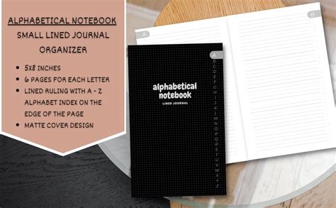 Alphabetical Notebook With Tabs 6 Pages Per Letter A To Z Alphabet Notepad Small Lined