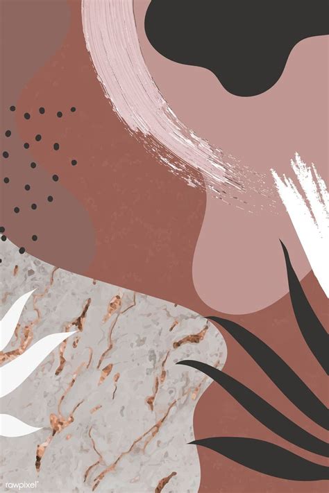 Brownish Botanical Memphis Pattern Background Vector Premium Image By Sasi