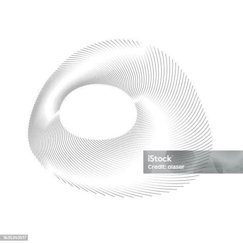 곡선은 중심에서 벗어난 복사 공간을 구성하는 모양을 형성합니다 3차원 형태에 대한 스톡 벡터 아트 및 기타 이미지 3차원