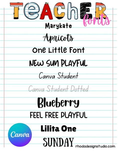 Fun And Easy Fonts For Teachers In Canva