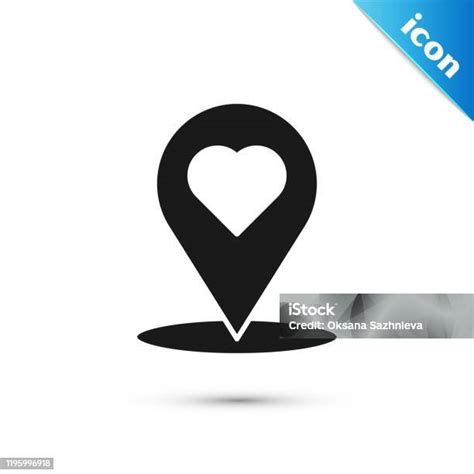 흰색 배경에 격리 된 심장 아이콘이있는 검은 색지도 포인터입니다 발렌타인 위치가 좋아요 로맨틱 지도 핀입니다 벡터 일러스트레이션 개념에 대한 스톡 벡터 아트 및 기타 이미지