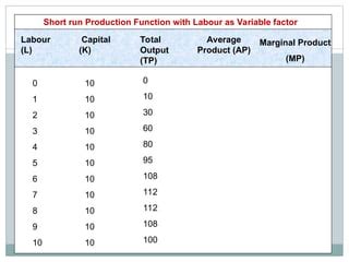 Short And Long Run Production Functions PPT
