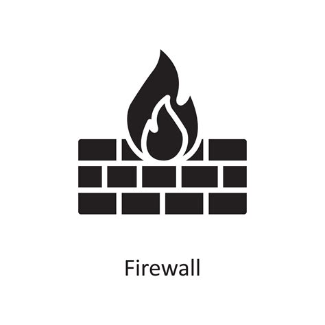 Firewall Vector Solid Icon Design Illustration Cloud Computing Symbol Firewall Vector Solid Icon Design Illustration Cloud Computing Symbol