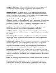 Understanding Auditing Key Concepts Standards Course Hero