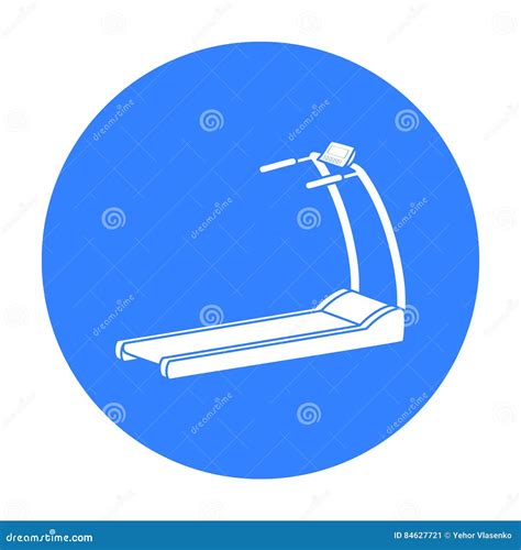 Treadmill Icon In Black Style Isolated On White Background Sport And Fitness Symbol Stock