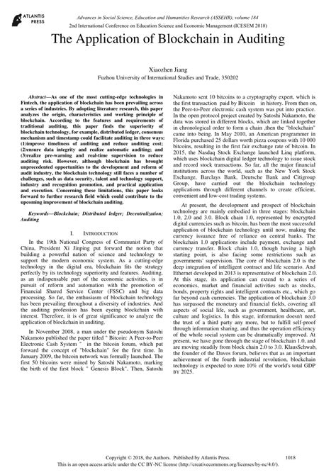 Pdf The Application Of Blockchain In Auditing