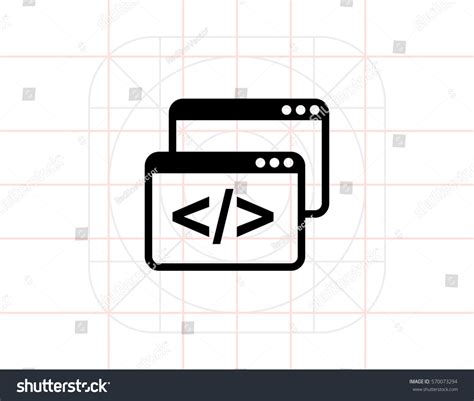 Windows Symbol Coding Concept Icon Stock Vector Royalty Free