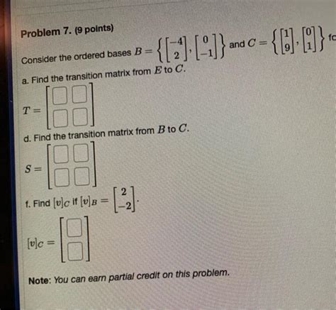 Solved Problem 7 9 Points Consider The Ordered Bases