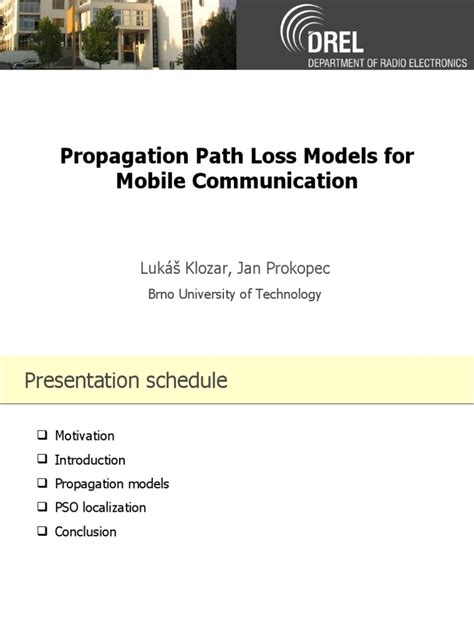 Propagation Path Loss Models For Mobile Communication Lukáš Klozar Jan Prokopec Pdf Mean