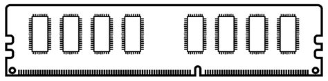 Outline Ram For Desktop Computer Memory Stick Isolated On White Background Clipart Stock