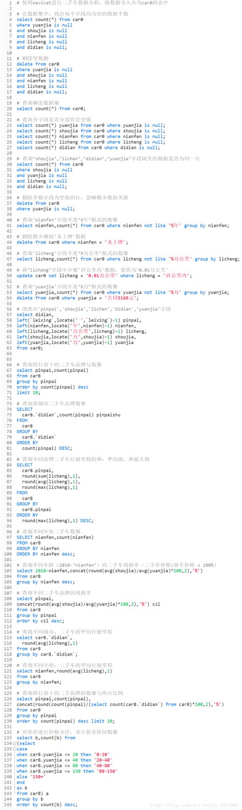 二手车数据分析python、sql代码python二手车数据分析ppt Csdn博客
