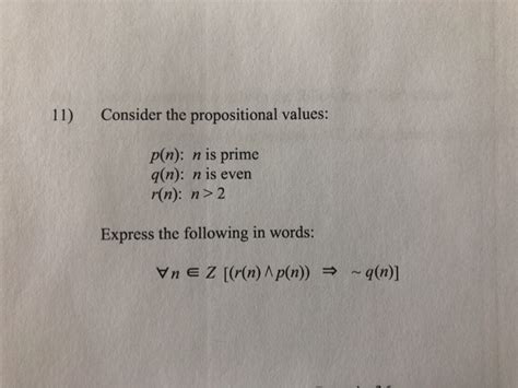 Solved 11 Consider The Propositional Values P N N Is