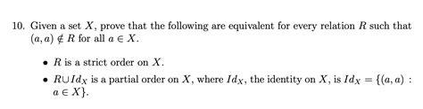 Solved Given A Set X Prove That The Following Are Chegg Com