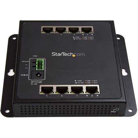 Startech Com Industrial 8 Port Gigabit Ethernet SwitchHardened Compact Layer L2 Managed Network