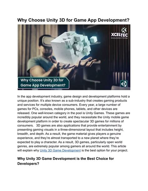 Ppt Why Choose Unity 3d For Game App Development 3 Powerpoint