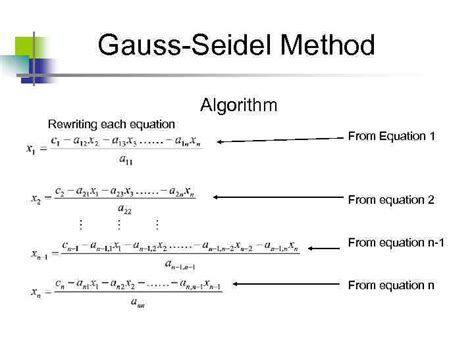 Simultaneous Linear Equations Topic Gauss Seidel Method 2 10 2018
