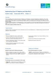 Implementing Cisco IP Telephony And Video Part Implementing Cisco Ip Telephony And Video