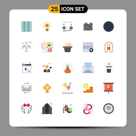 Group Of 25 Modern Flat Colors Set For Food Belgian Seo Baking Real