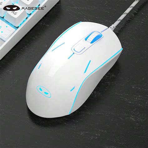 Magegee 1pc G12 Wired Mute Gaming Mouse 7 Colors Breathing Led
