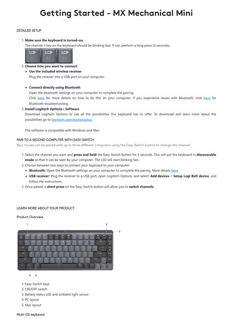 Logitech Mx Mechanical Wireless Keyboards User Manual