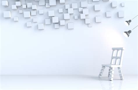 Premium Photo White Geometric Cube Shapes And Copy Space Background