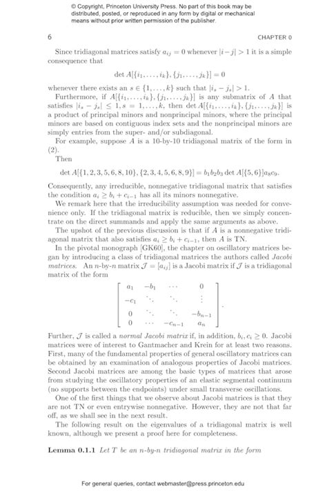 Totally Nonnegative Matrices Princeton University Press