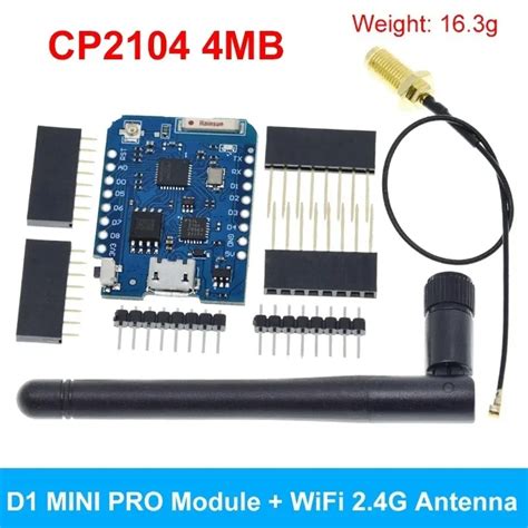 Wemos D1 Mini Pro 16m Bytes External Antenna Connector Nodemcu Based Esp8266 Cp2104 Ch9102 Wifi