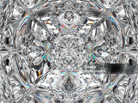 다이아몬드 근접 촬영 패턴과 만화경 효과입니다 상위 라운드 보석의 3d 렌더링 3d 그림 3차원 형태에 대한 스톡 사진 및 기타 이미지 Istock